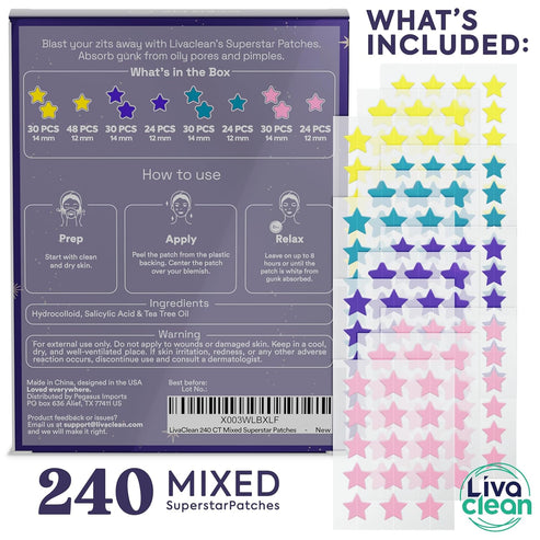 240 CT Superstar Pimple Patches Hydrocolloid Patch Spot Treatment with ...