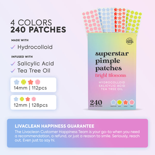 240 CT Bright Blossoms Flower Pimple Patches | LivaClean